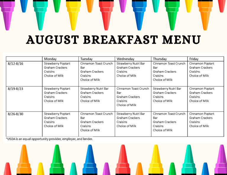 Lunch Menu - Christian Preparatory Schools
