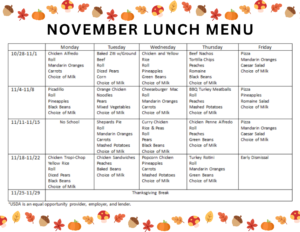 Lunch Menu - Christian Preparatory Schools